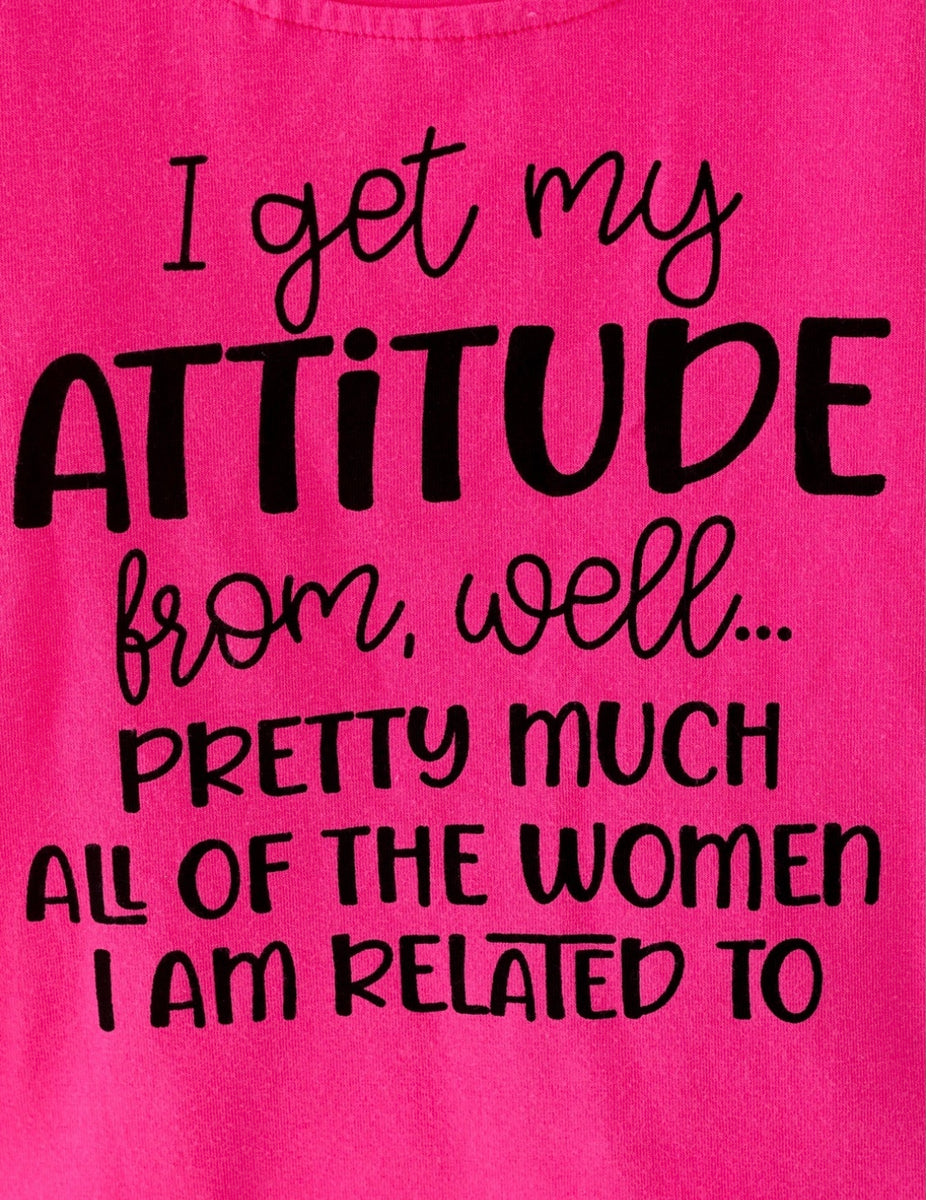 Kids Pink ATTITUDE T-shirt – Rustic Cactus Family Western Boutique
