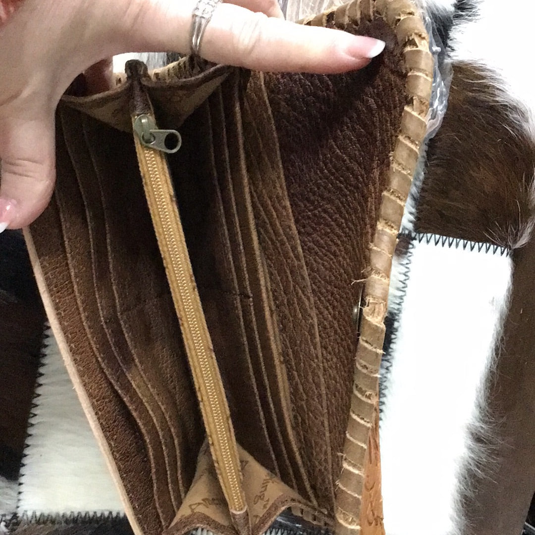 American Darling Wallet with crossbody strap- tooled – Rustic Cactus ...