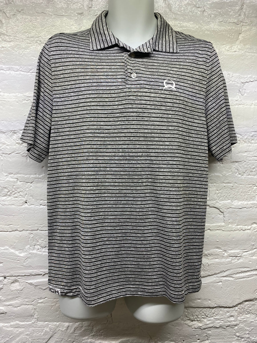 Gray Striped Cinch Polo – Rustic Cactus Family Western Boutique